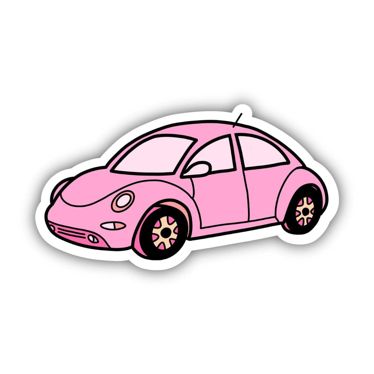 Pink Bug Car Aesthetic Sticker – Big Moods