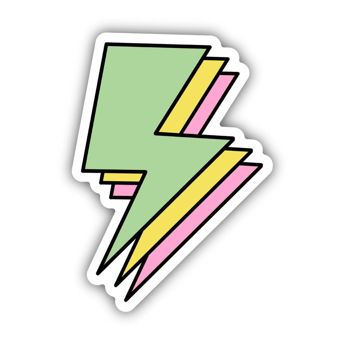 Multicolor Triple Lightning Bolt Aesthetic Sticker – Big Moods