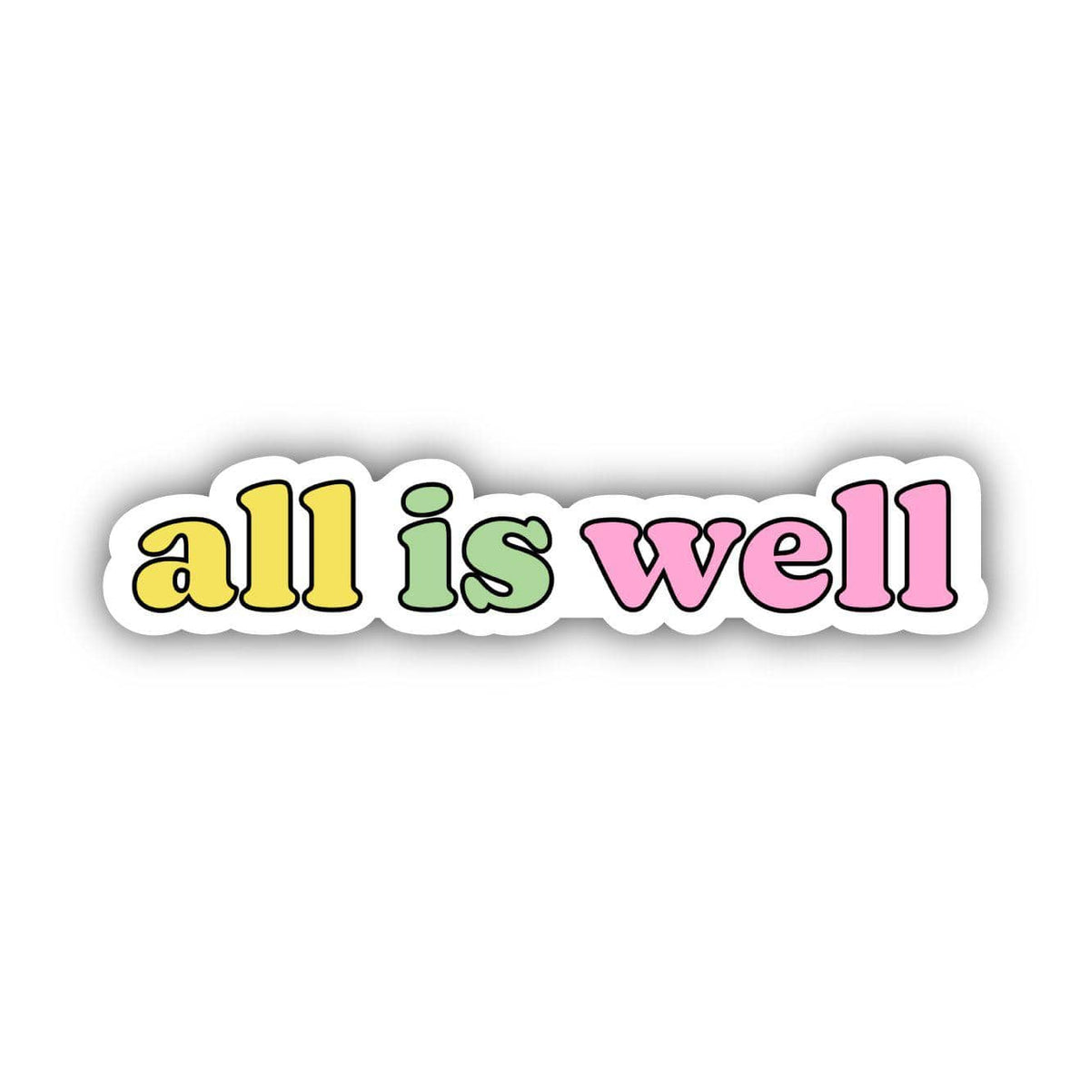 All is Well Multicolor Lettering Aesthetic Sticker – Big Moods