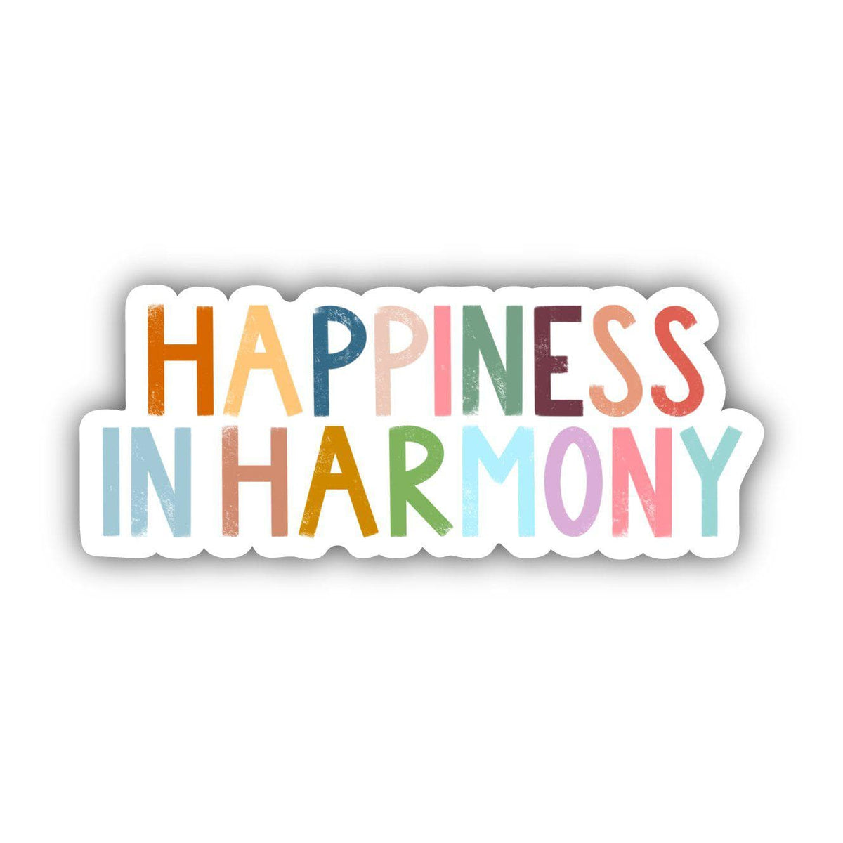Happiness in Harmony Positivity Lettering Sticker – Big Moods