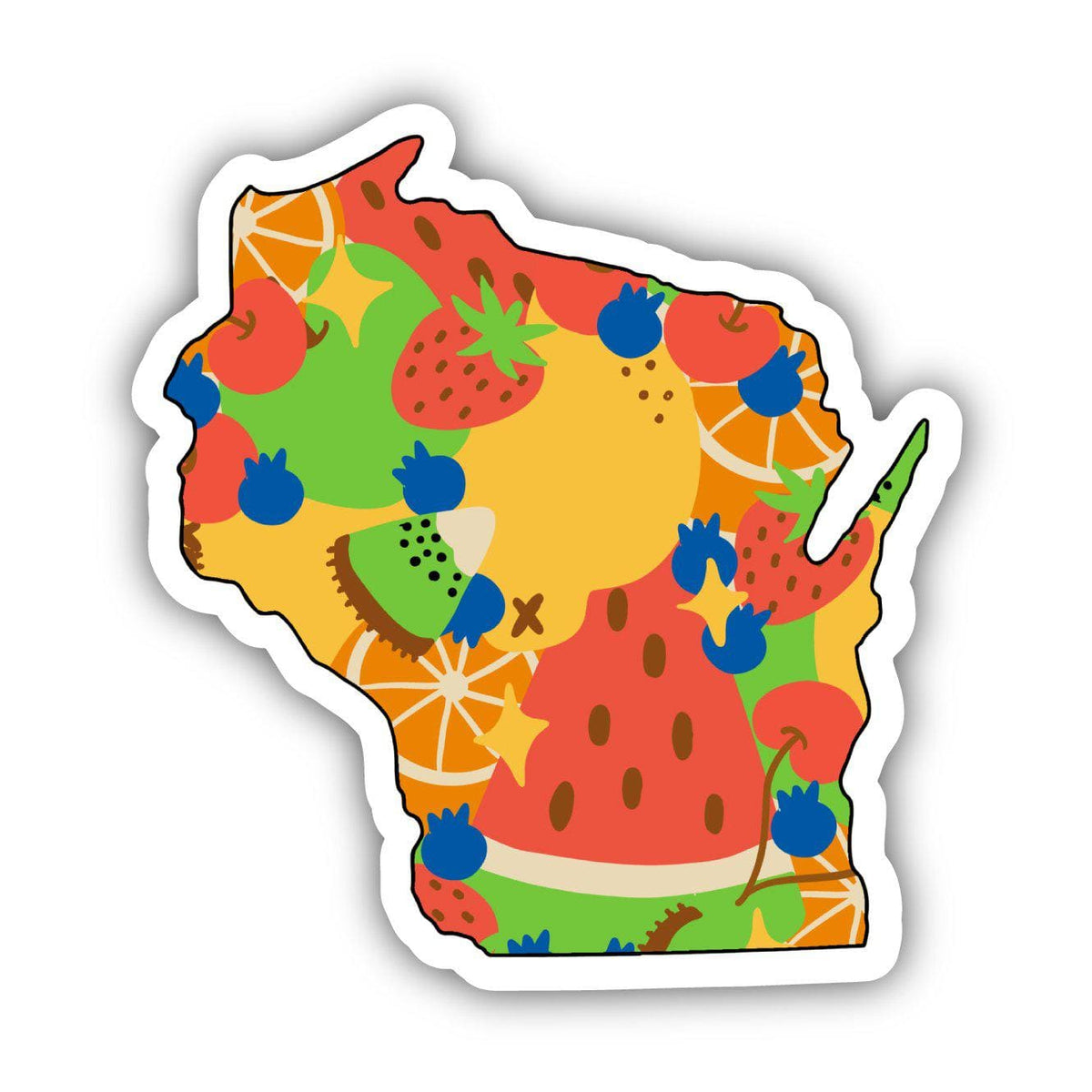 Wisconsin Fruit Pattern Sticker – Big Moods