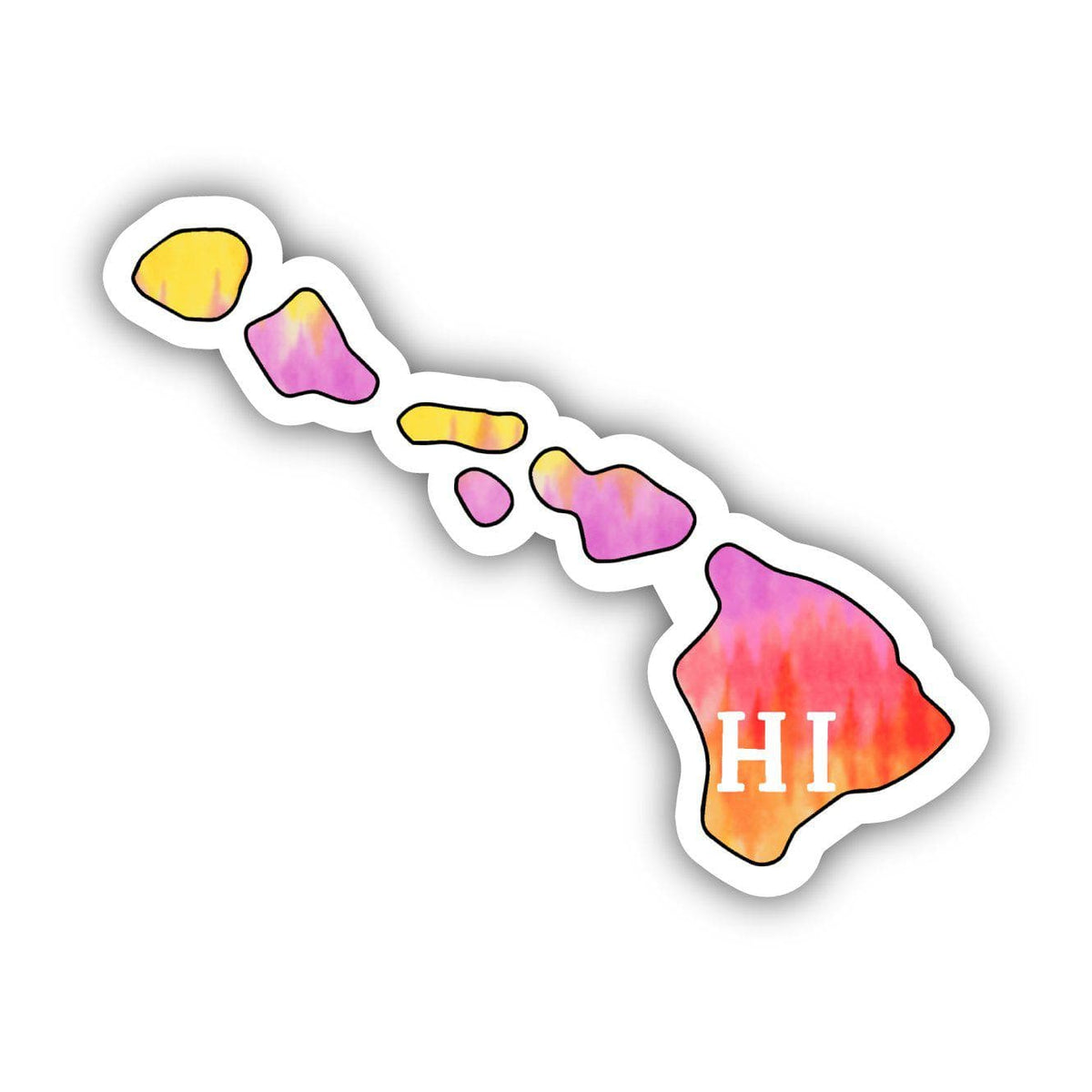 Hawaii Tie Dye Stripes Sticker – Big Moods