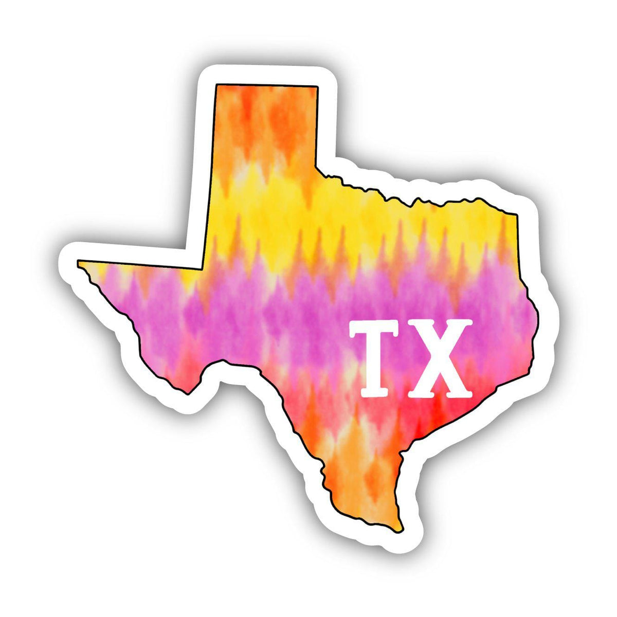 Texas Tie Dye Stripes Sticker – Big Moods