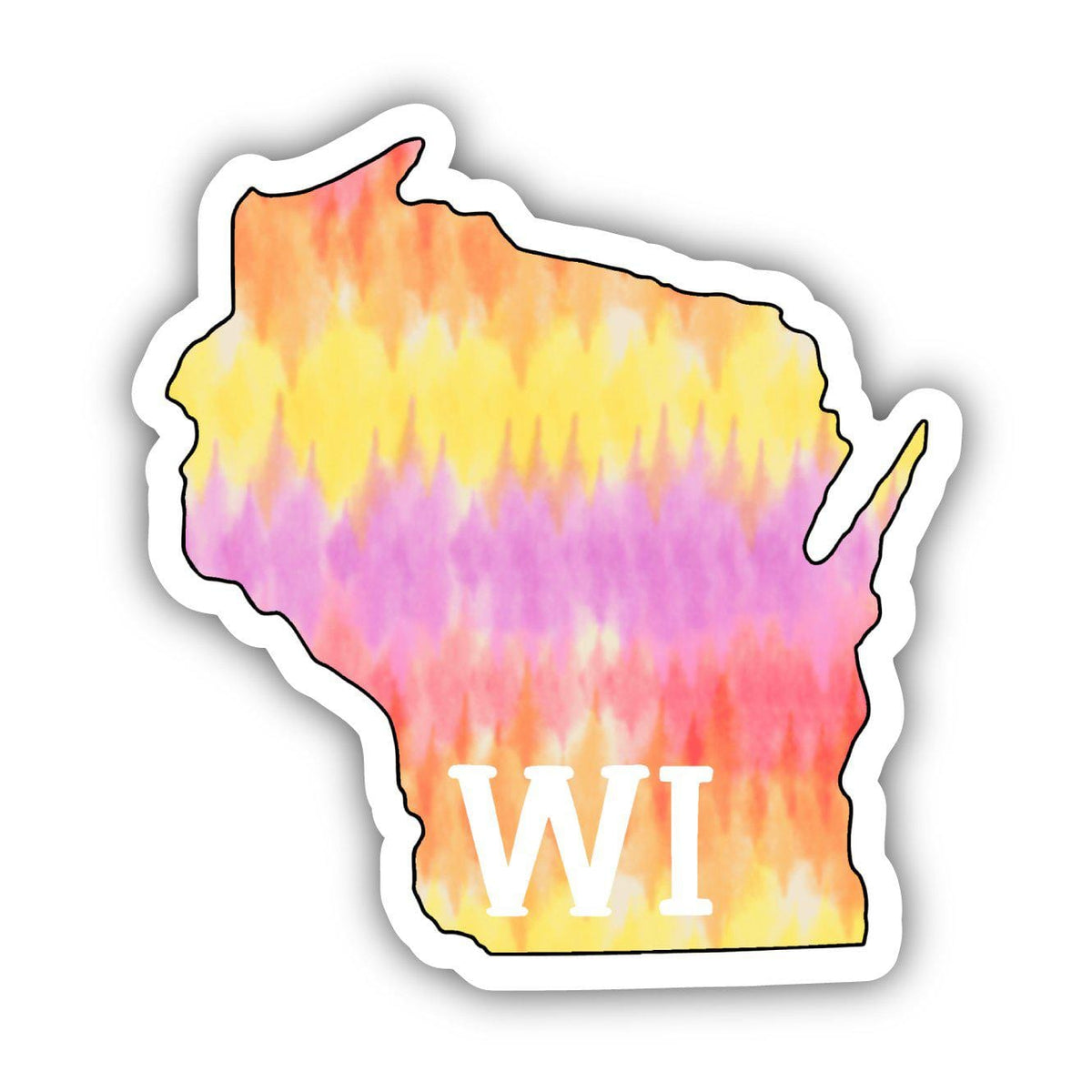 Wisconsin Tie Dye Stripes Sticker – Big Moods