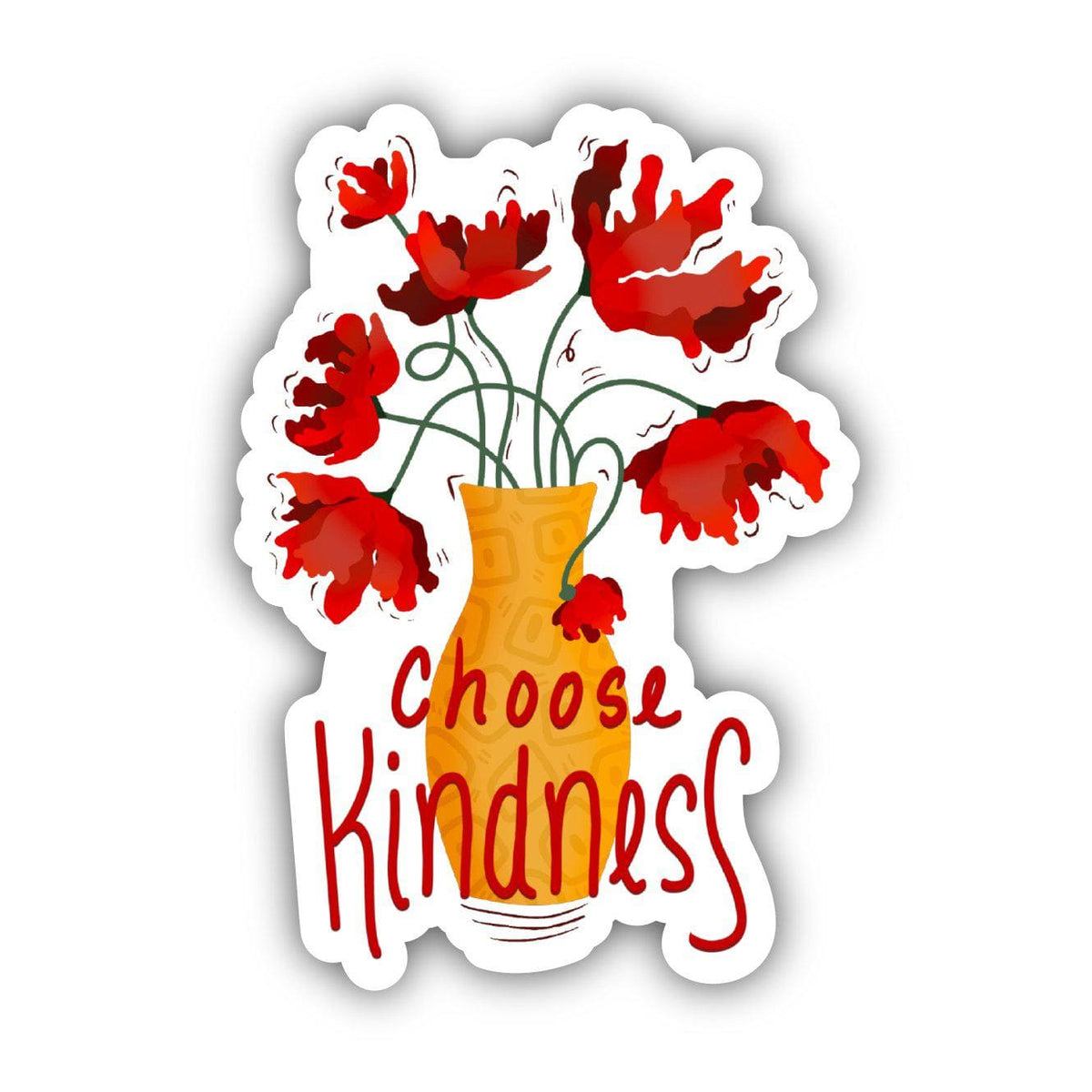 Choose Kindness Flower Vase Sticker – Big Moods