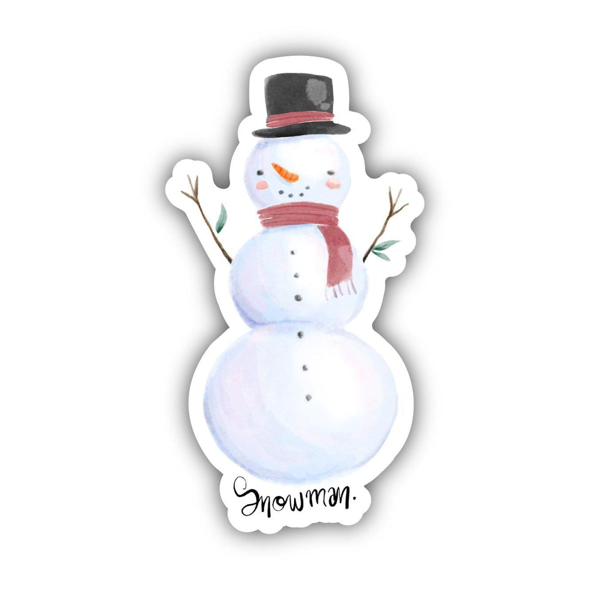 Snowman Winter Watercolor Sticker – Big Moods