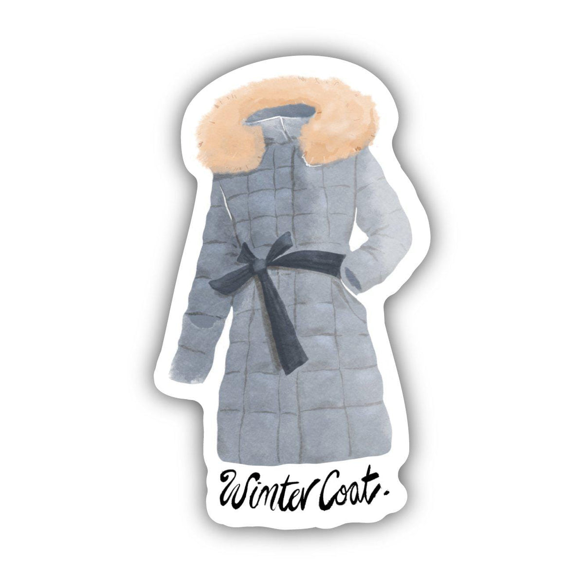 Winter Coat Watercolor Sticker – Big Moods