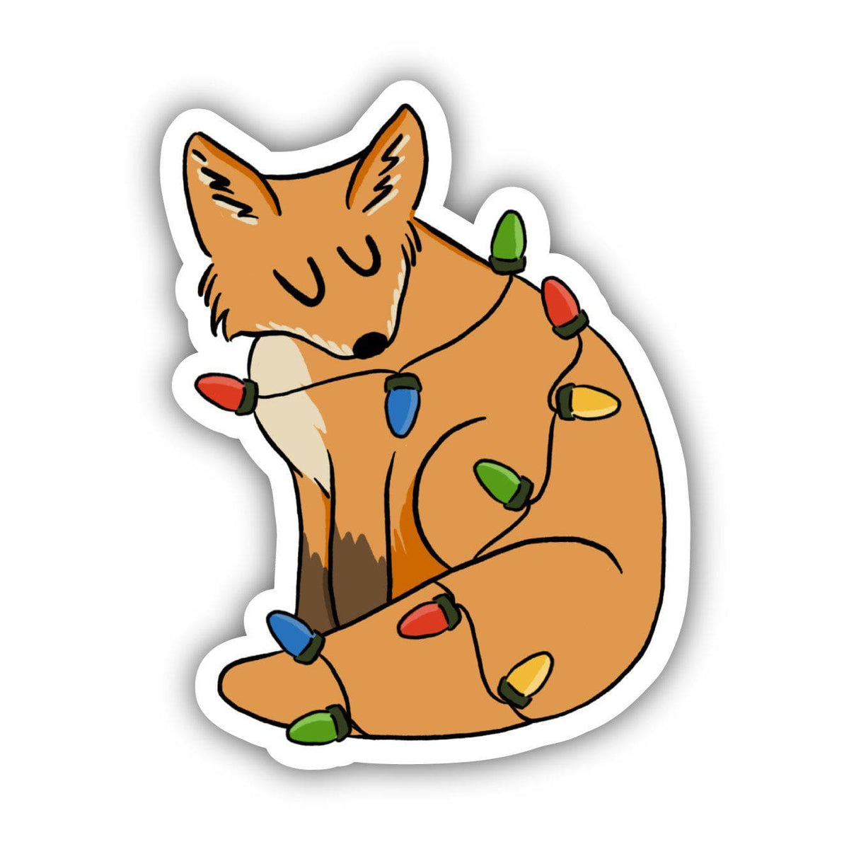 Fox & Lights Winter Sticker – Big Moods