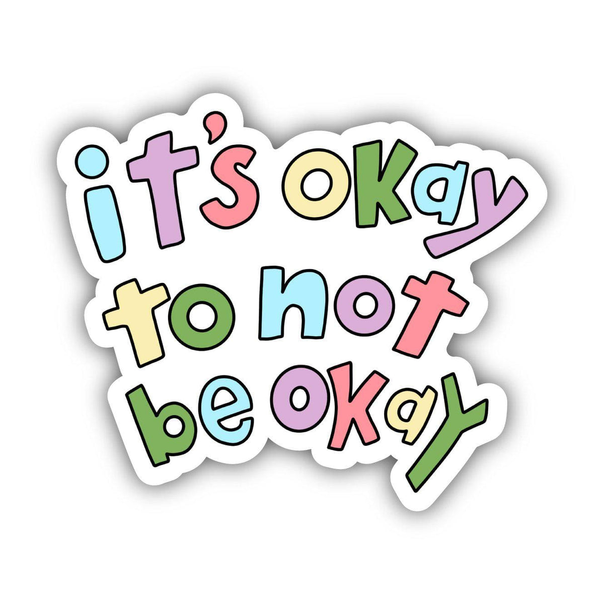 It's Okay To Not Be Okay Lettering - Positivity Sticker – Big Moods