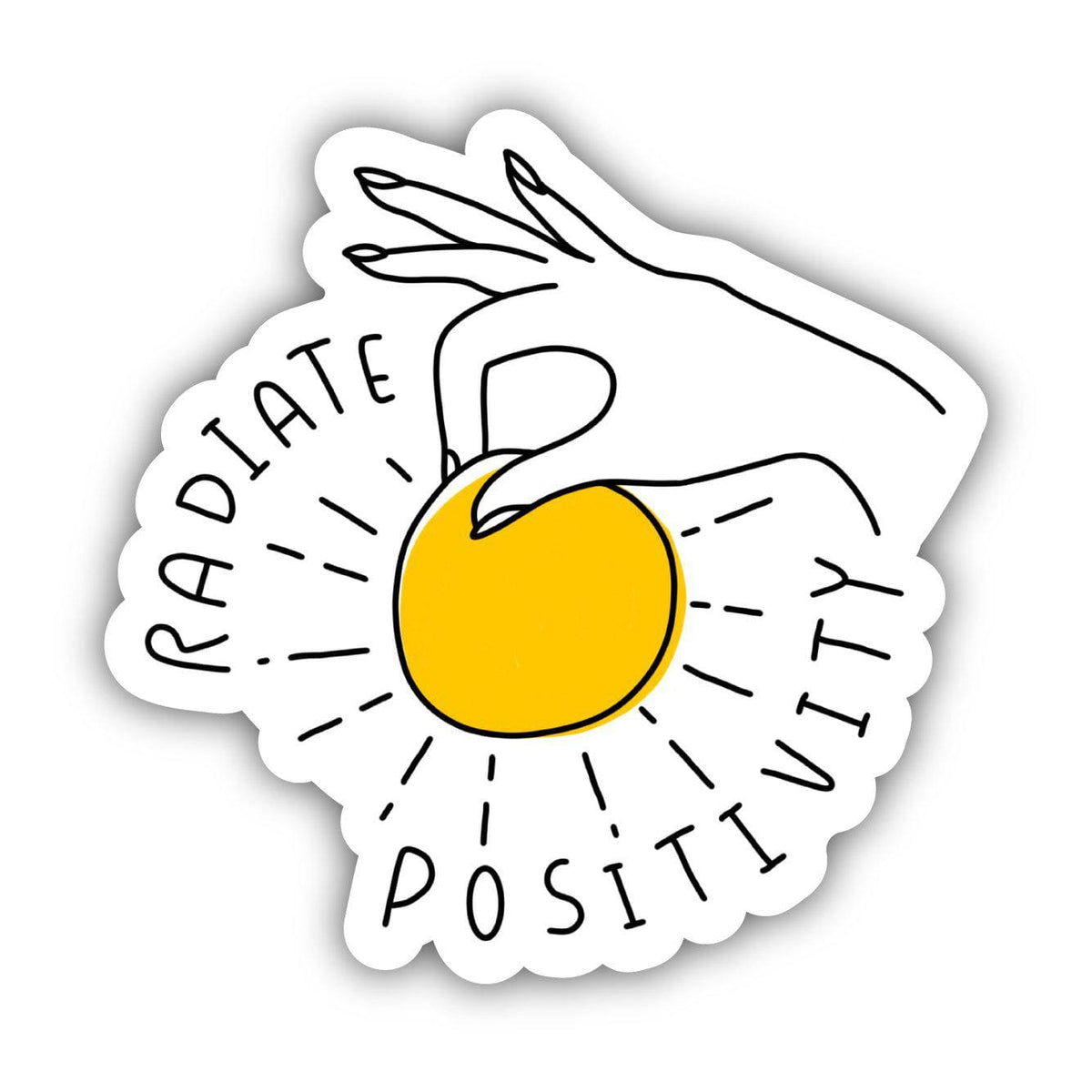 Radiate Positivity Hand & Sun - Positivity Sticker – Big Moods