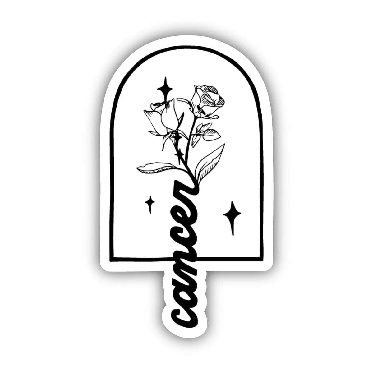 Cancer White Rose Zodiac Sticker – Big Moods