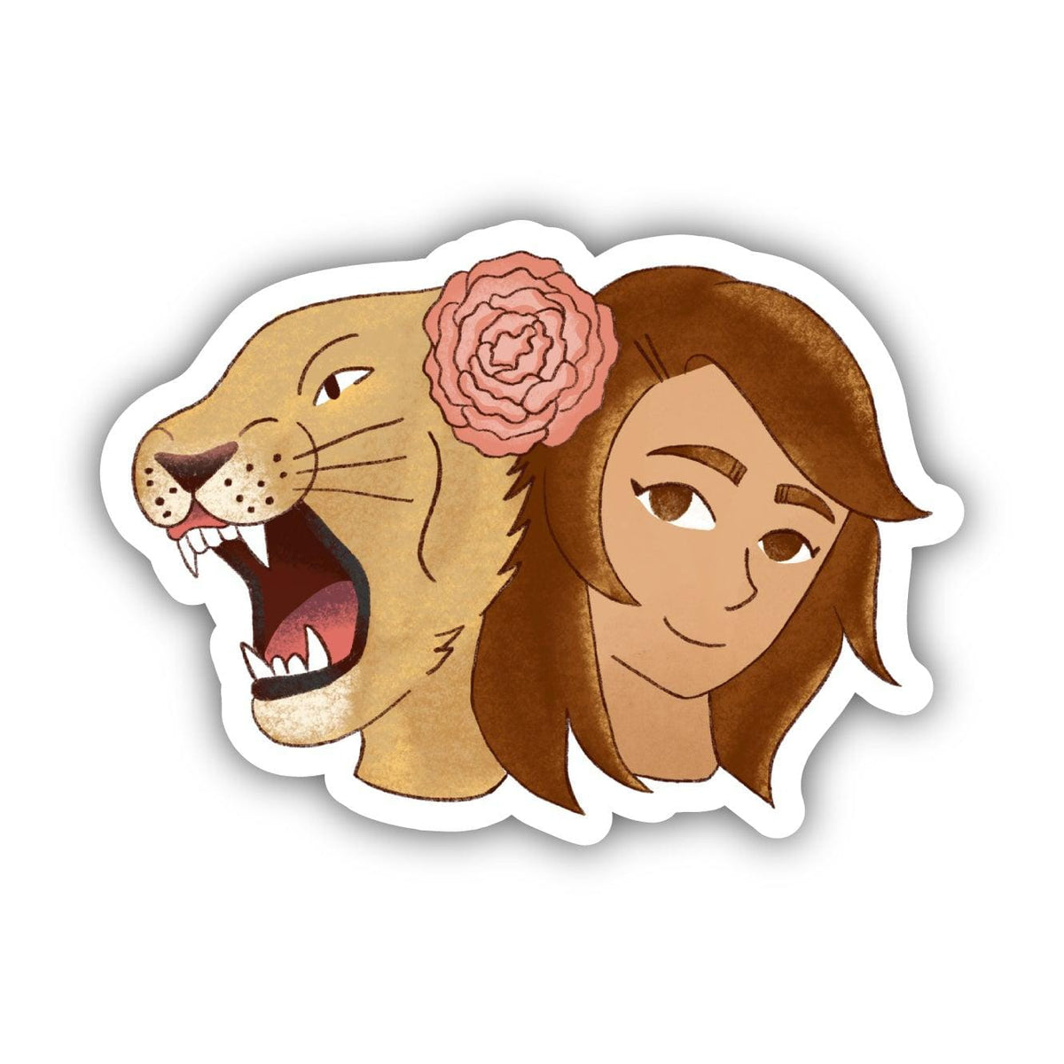 Hear Us Roar - Girl And Lion Sticker – Big Moods