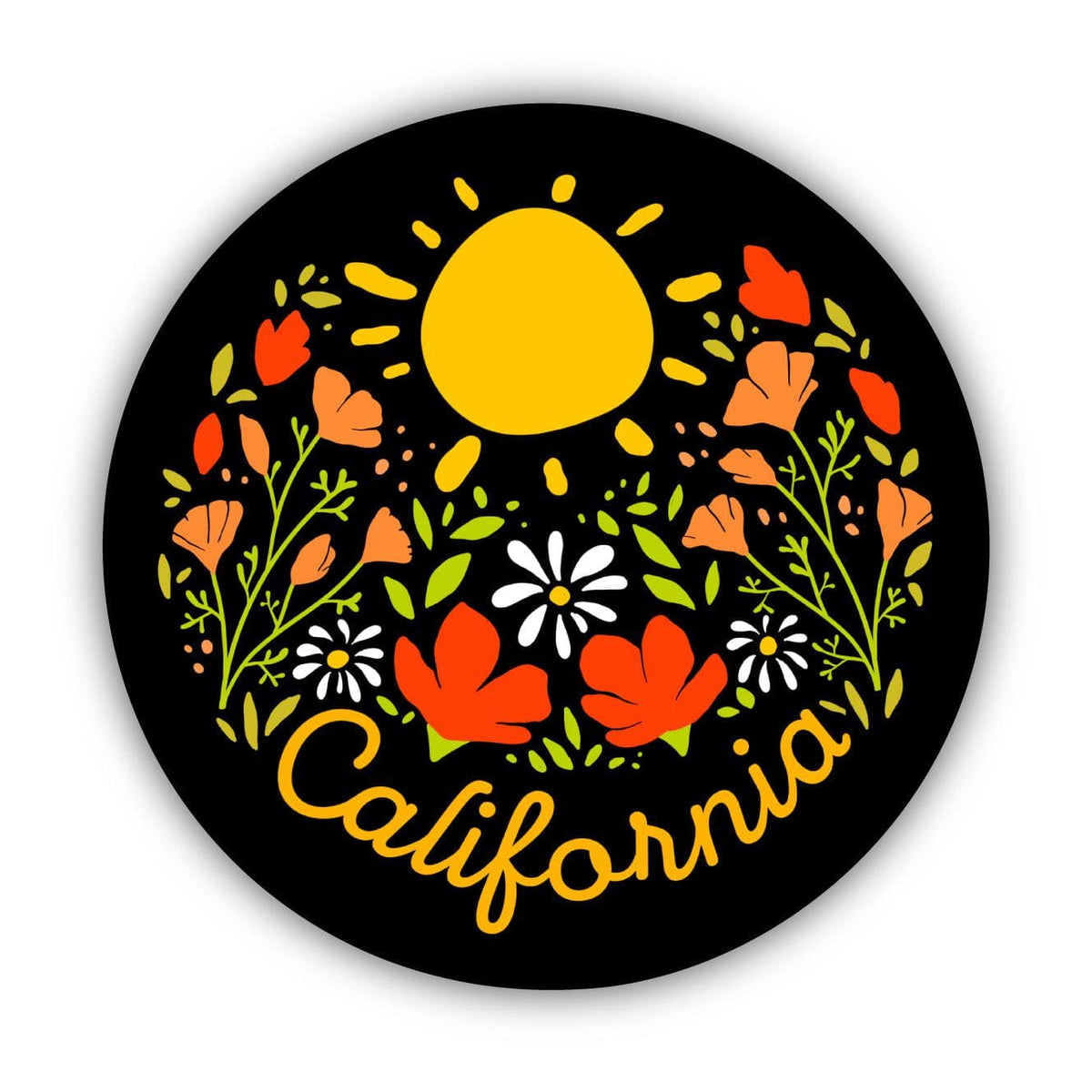 California Sticker - Sunshine & Flowers – Big Moods