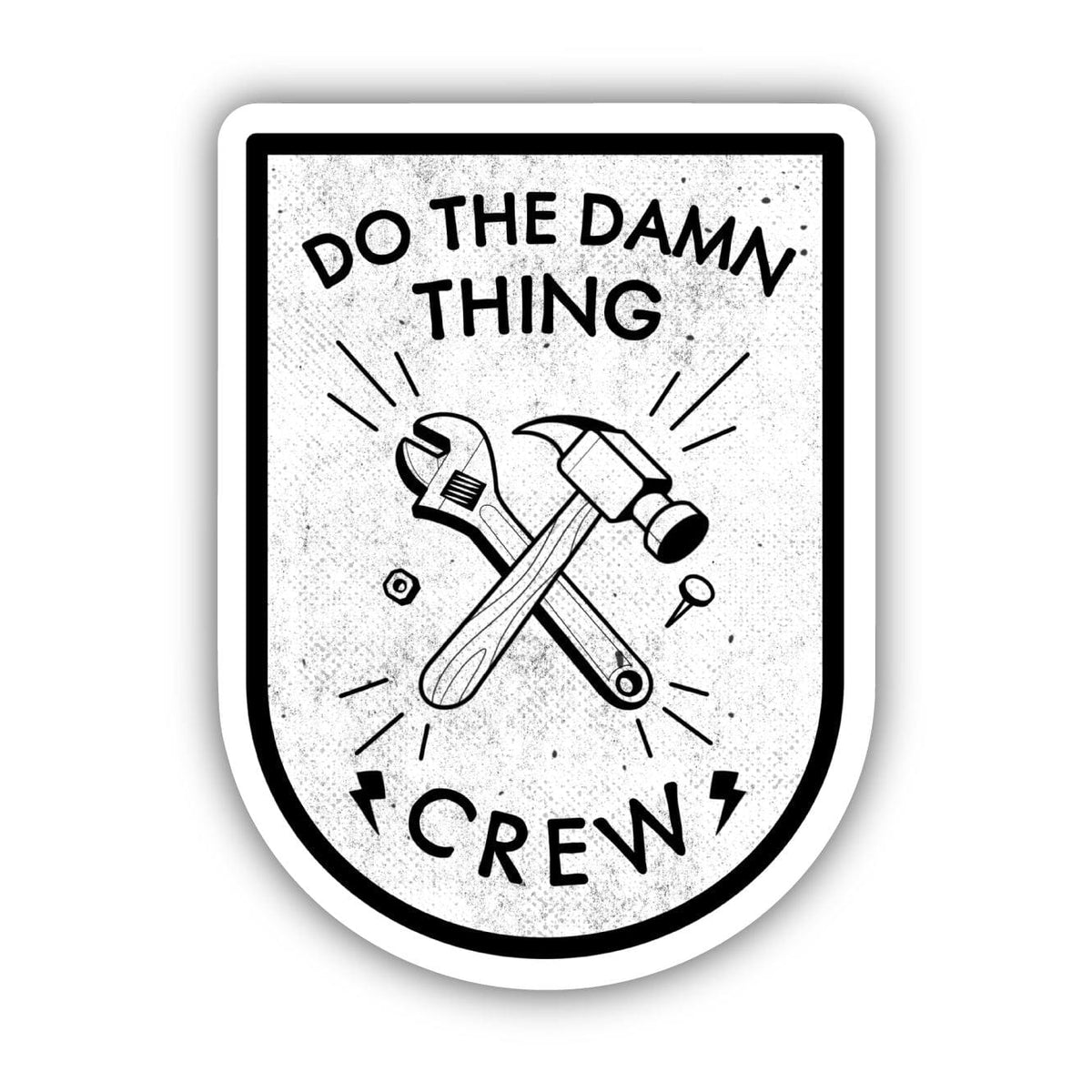 Do The Damn Thing Crew Sticker - White – Big Moods
