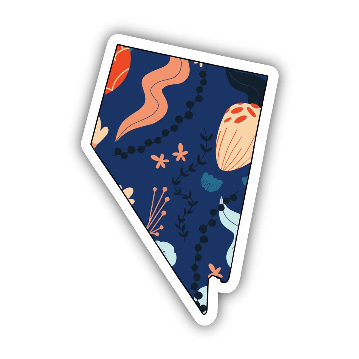 Nevada Blue Floral Abstract Sticker – Big Moods