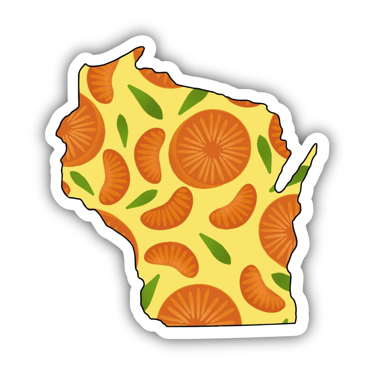 Wisconsin Orange & Yellow Fruit Sticker – Big Moods