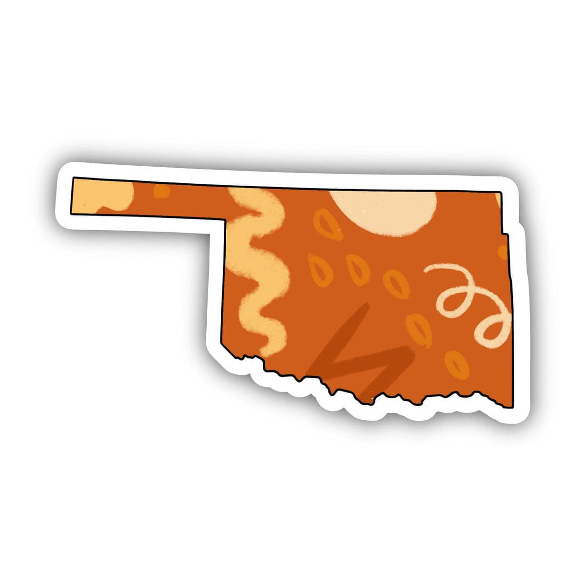Oklahoma Orange Abstract Sticker – Big Moods
