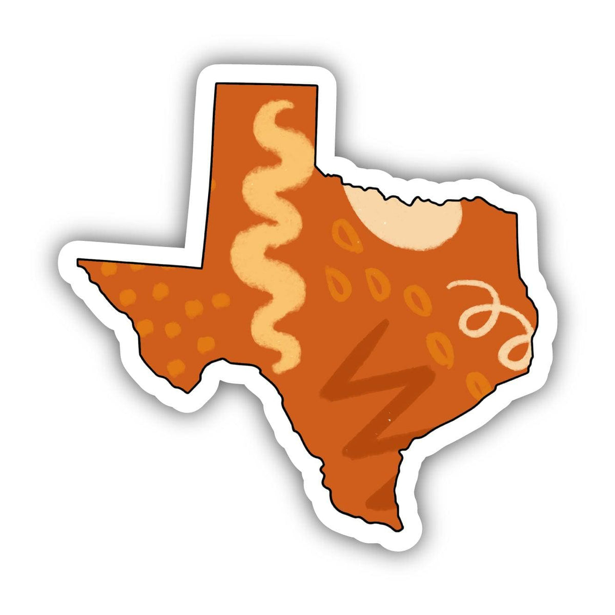 Texas Orange Abstract Sticker – Big Moods