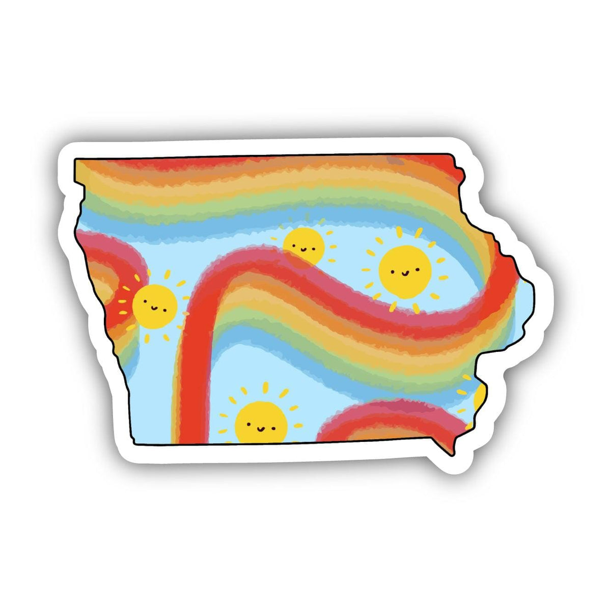 Iowa Rainbow Fun Sticker – Big Moods