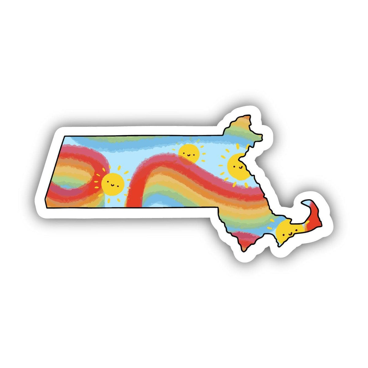 Massachusetts Rainbow Fun Sticker – Big Moods