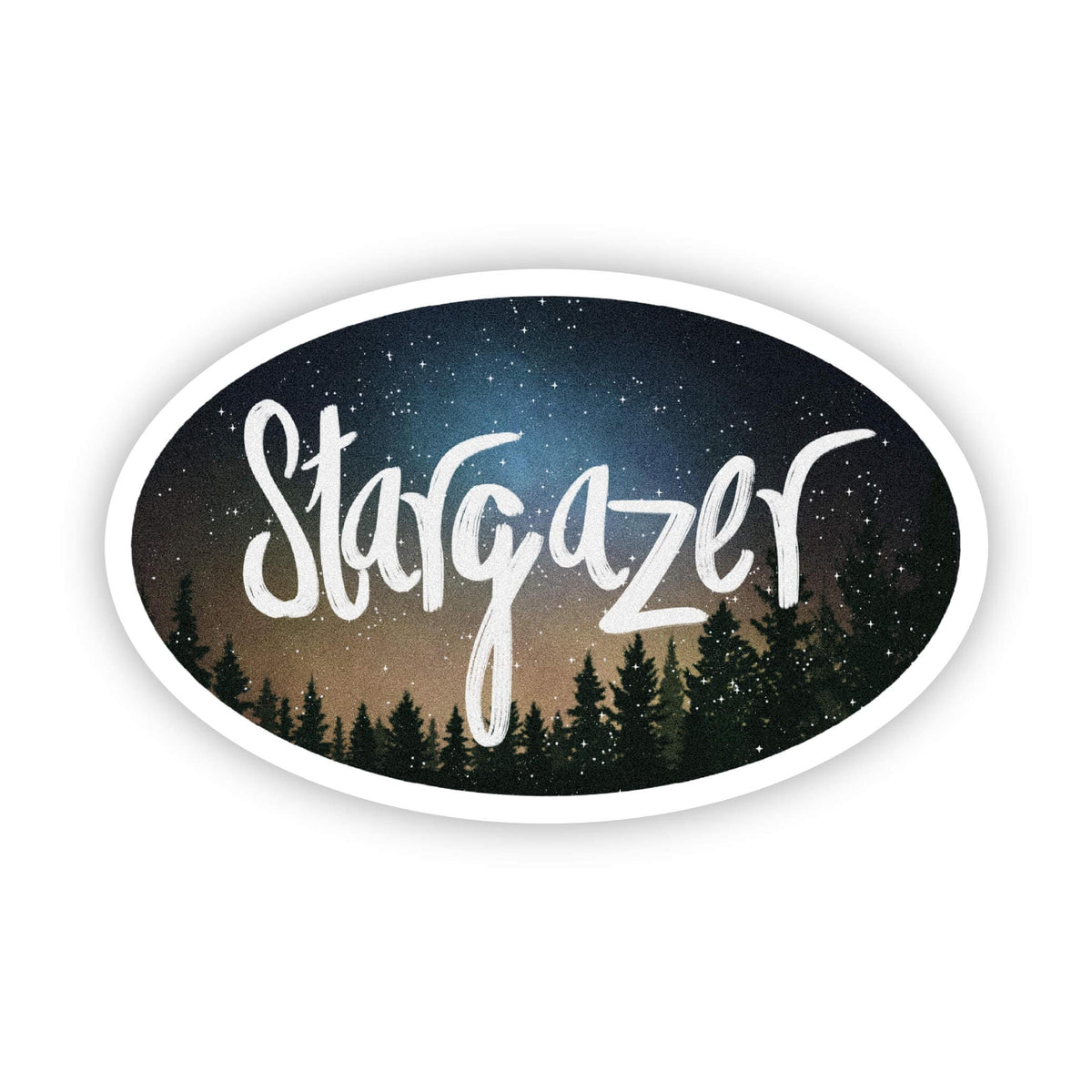 "Stargazer" Woodsy Stary Sky Sticker – Big Moods