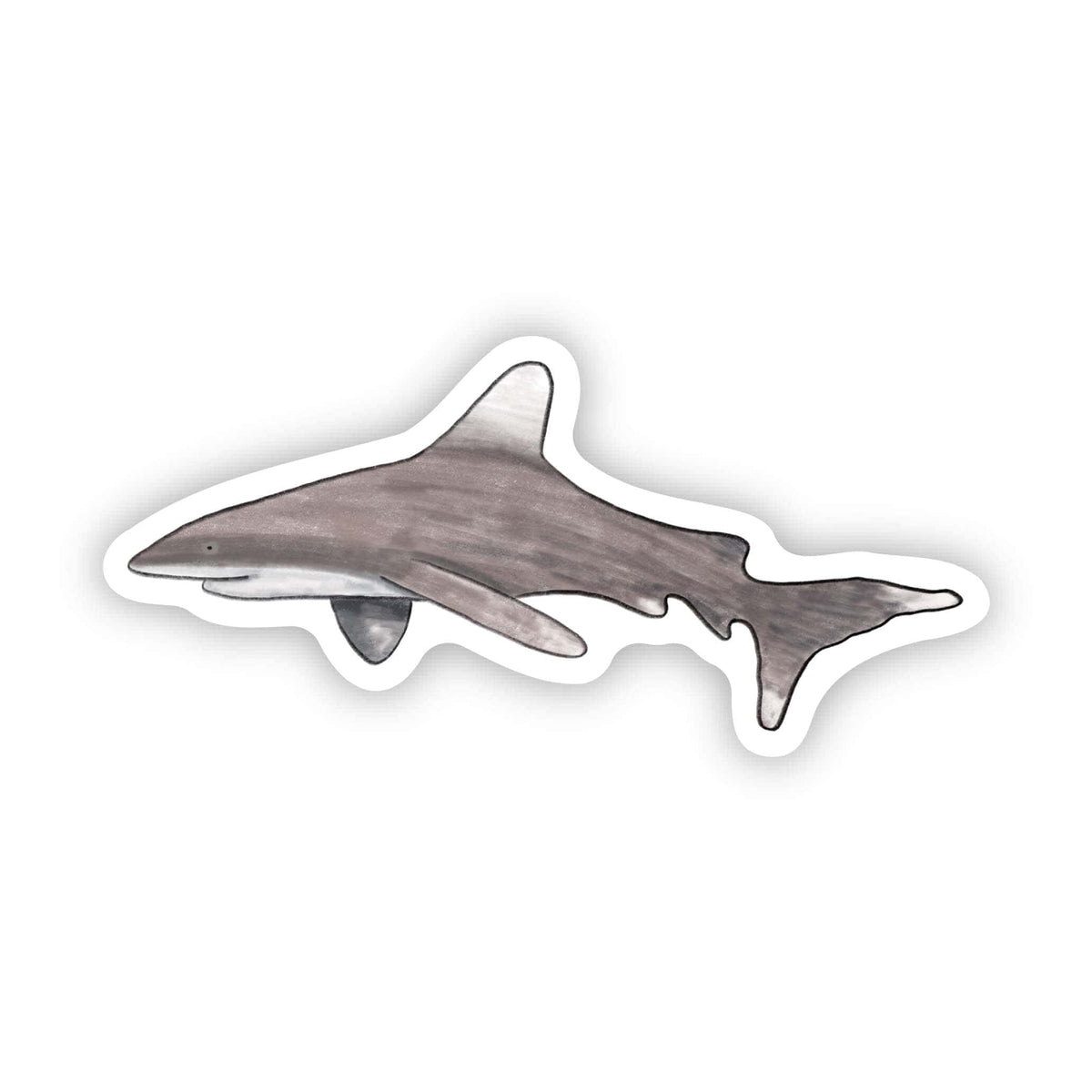 White Fin Shark Sticker – Big Moods