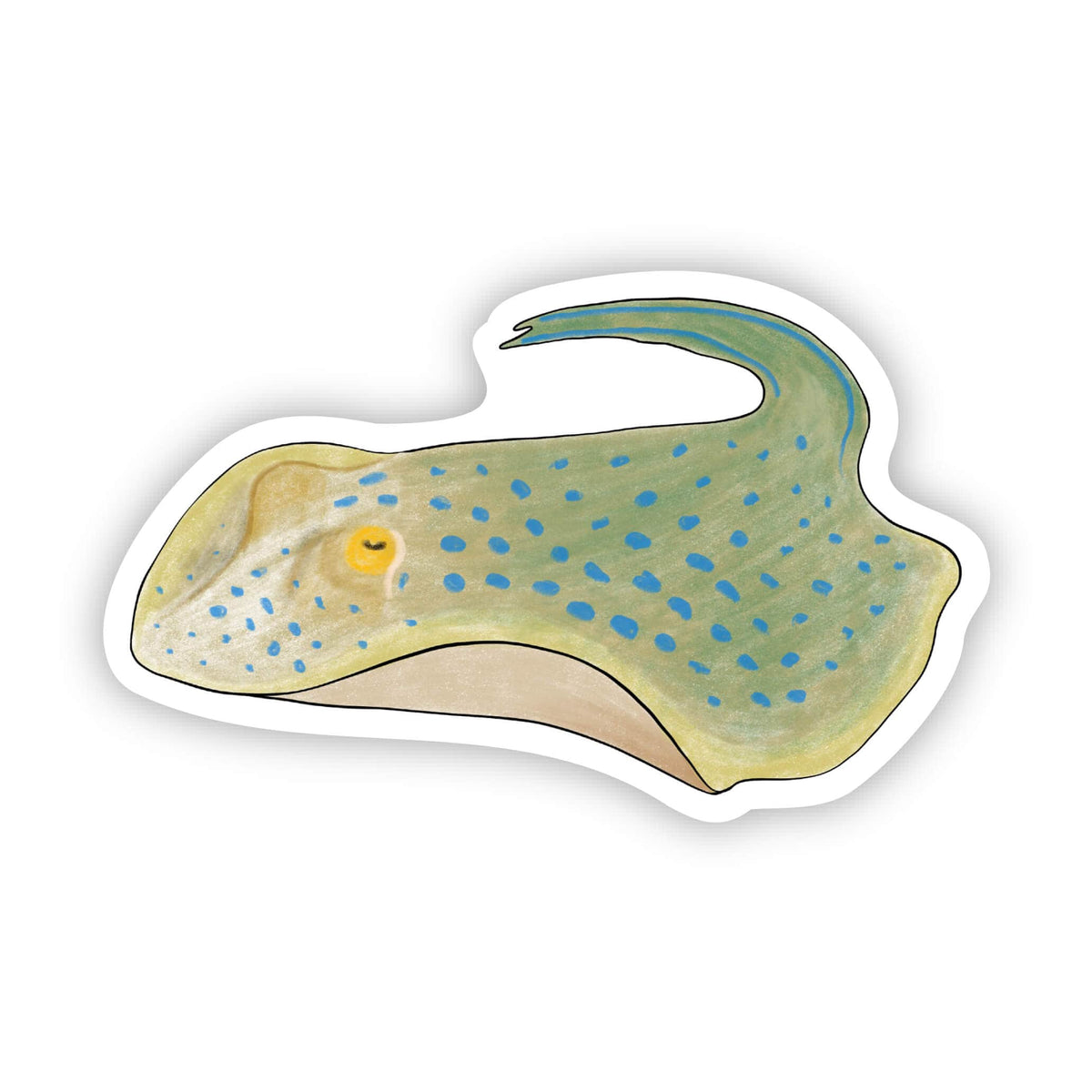 Blue Spotted Manta Ray Sticker – Big Moods