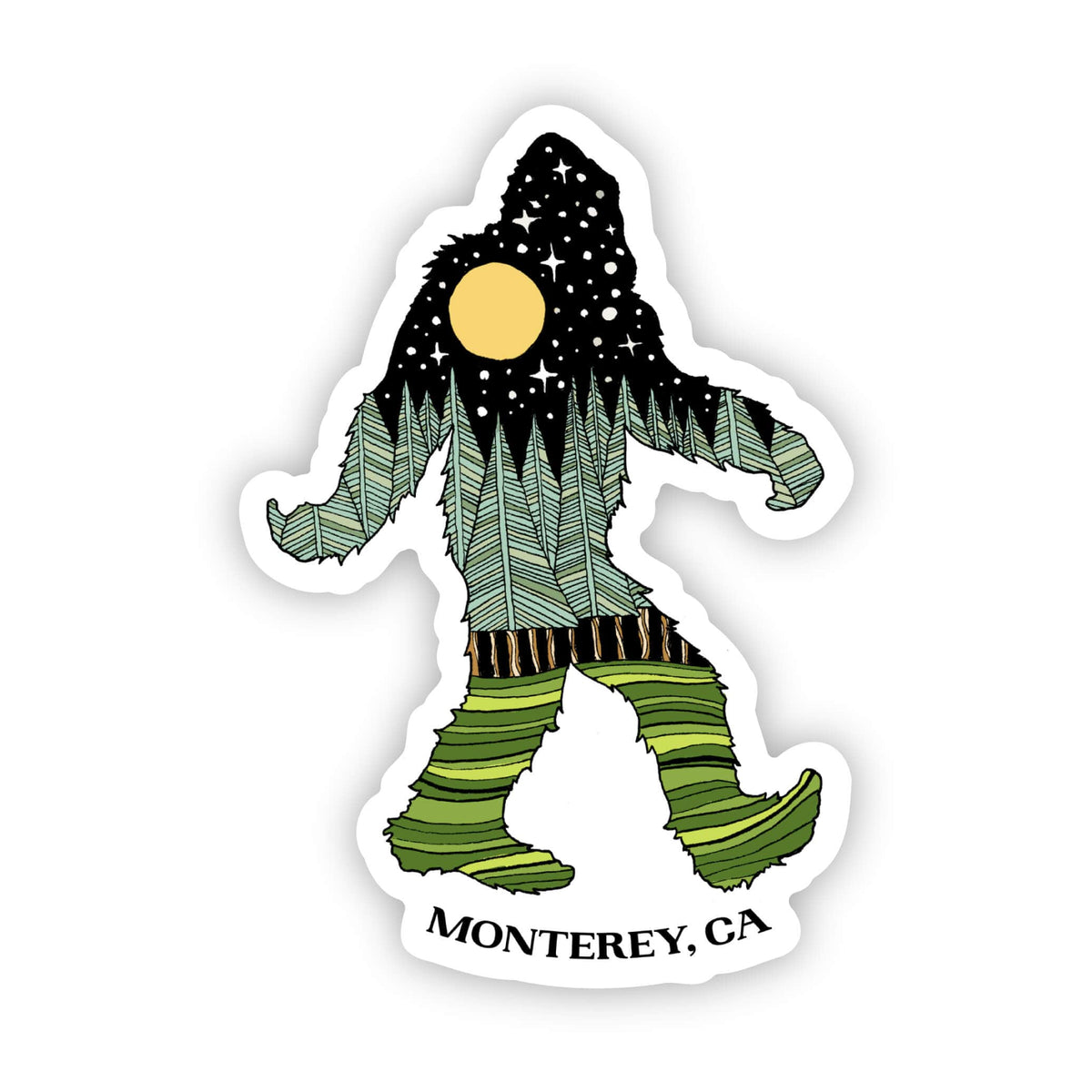 "Monterey, CA" Big Foot Sticker – Big Moods