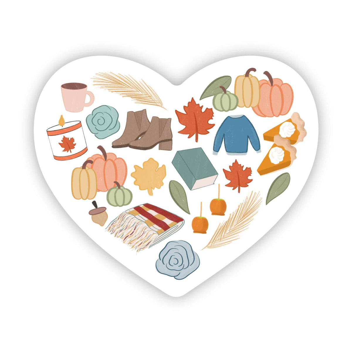 Fall Necessities Heart Sticker – Big Moods