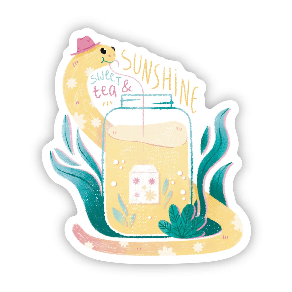"Sunshine & Sweet Tea" Snake Sticker – Big Moods