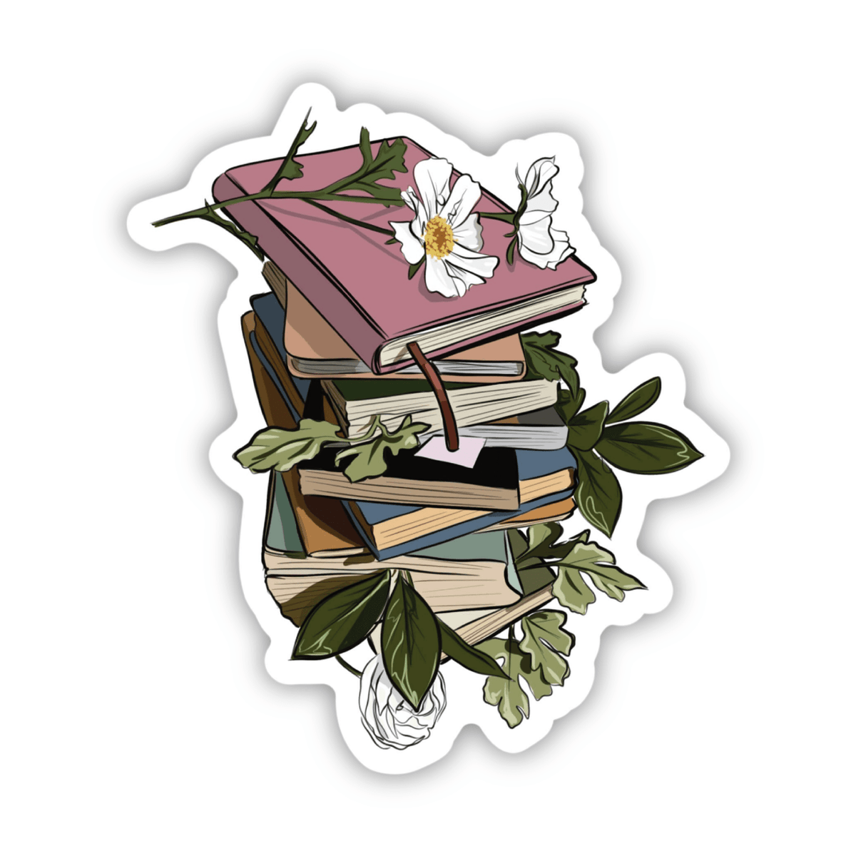Flowers Wrapping Books Sticker – Big Moods