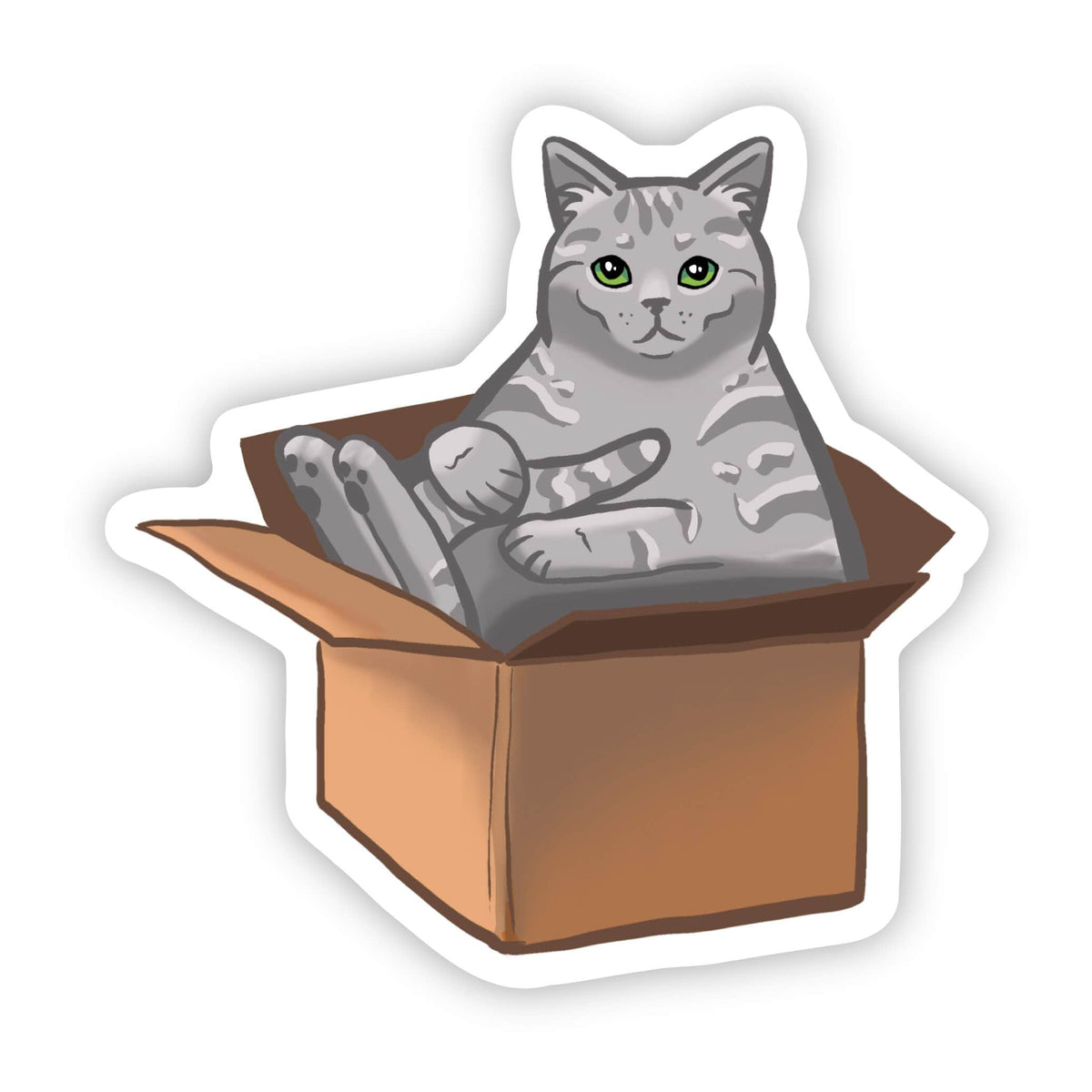 Cat In A Box Sticker – Big Moods