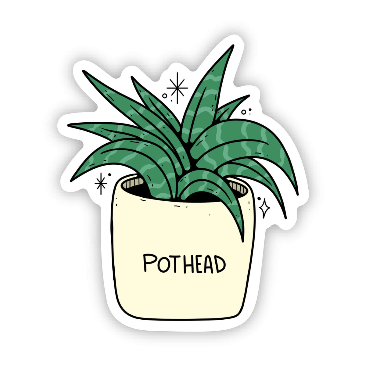 "Pothead" Plant Sticker – Big Moods