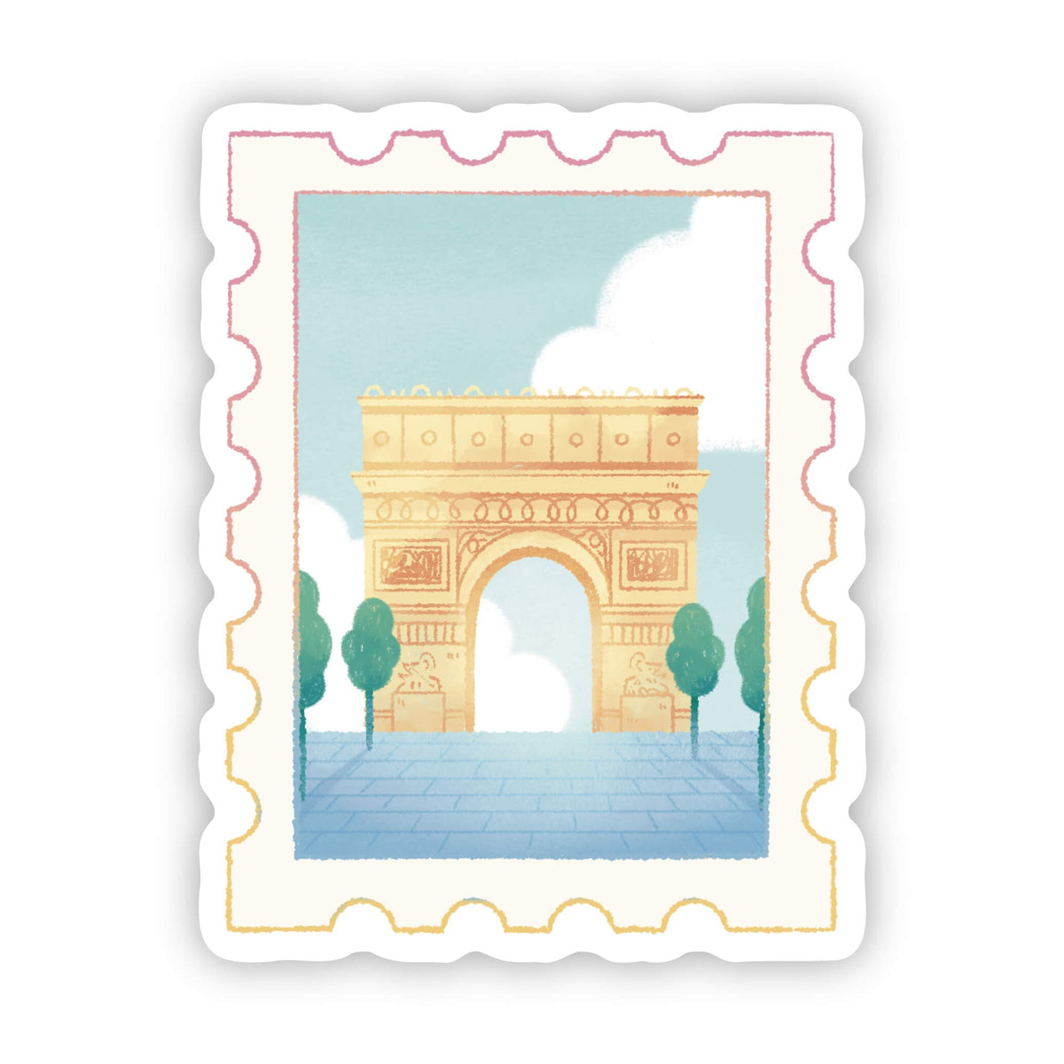 Paris Arc De Triomphe Stamp Sticker – Big Moods