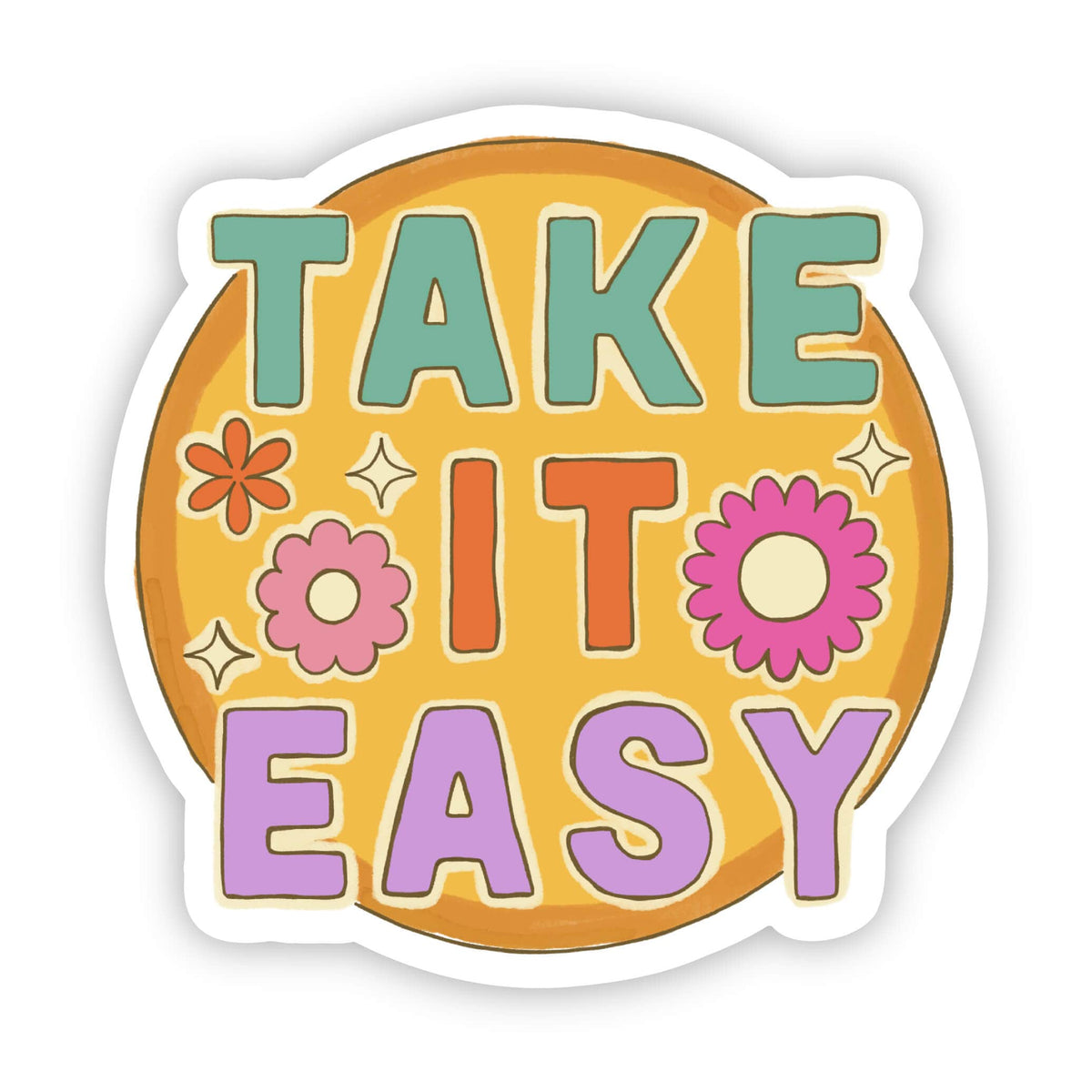 "Take It Easy" Retro Sticker – Big Moods