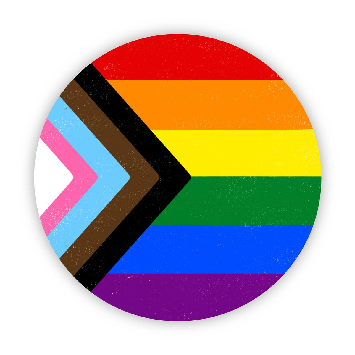 Pride flag circle sticker – Big Moods