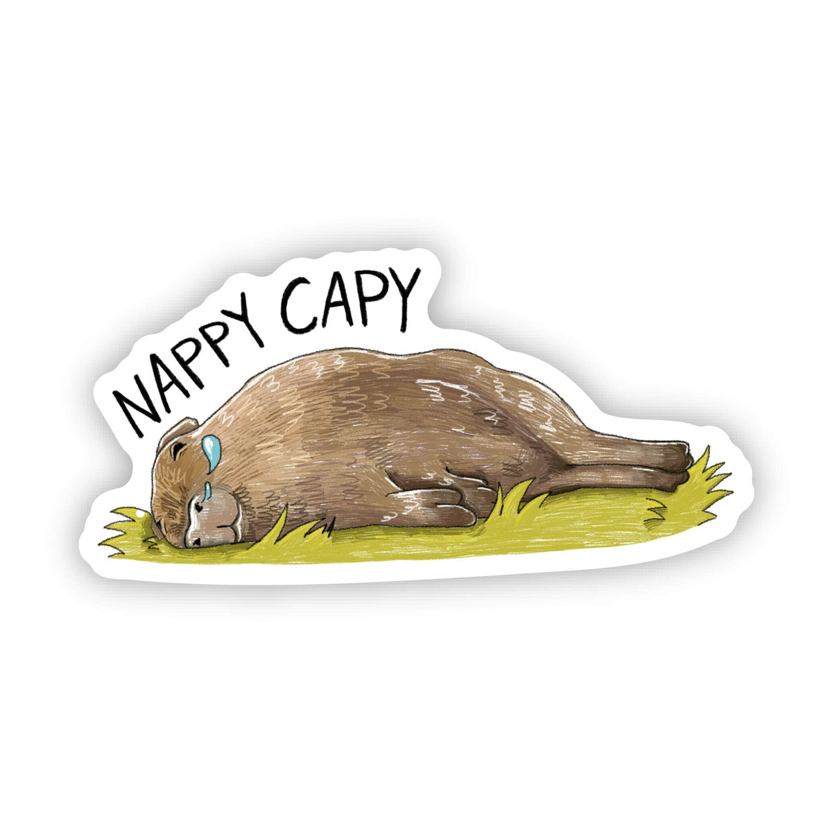 "Nappy Capy" Capybara sticker – Big Moods