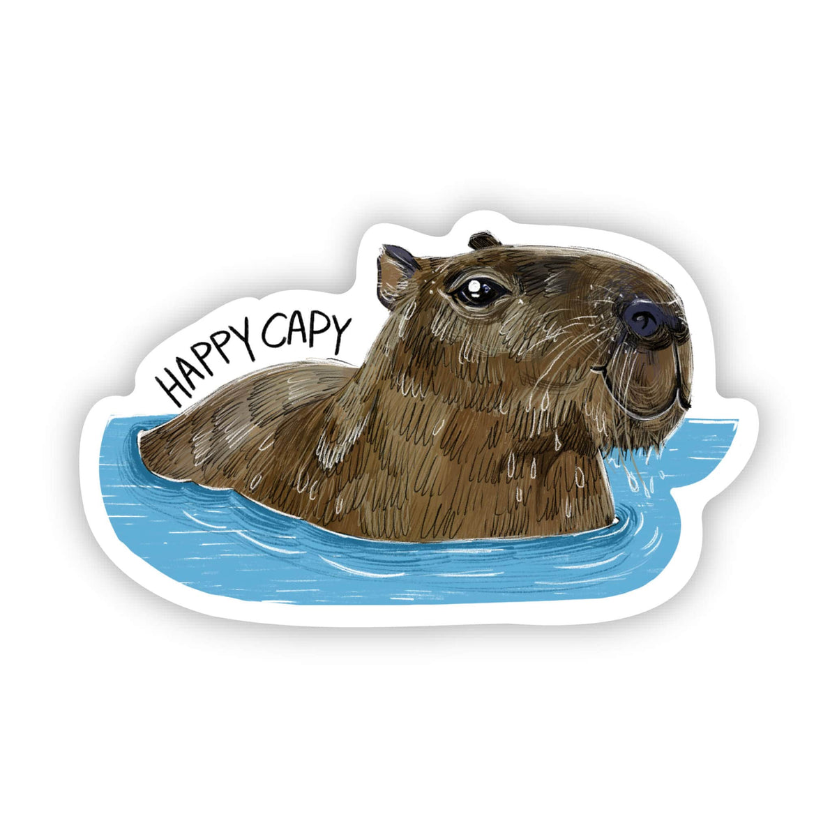 "Happy Capy" Capybara sticker – Big Moods
