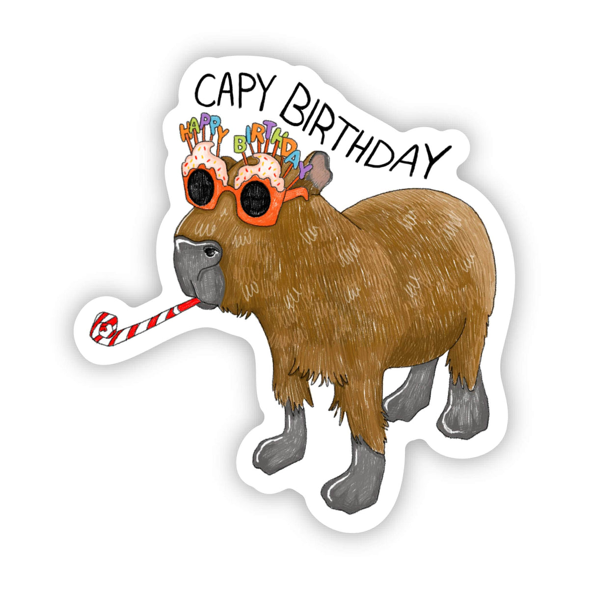 "Capy Birthday" Capybara sticker – Big Moods