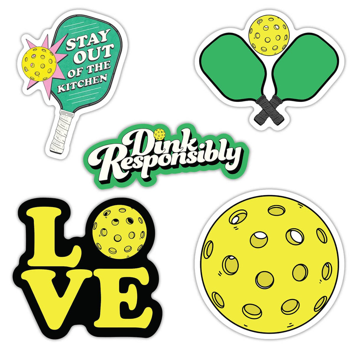 Pickleball Sticker 5 Pack – Big Moods