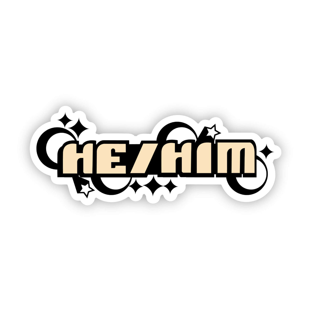 He Him Pronoun Y2K LGBTQ Pride Sticker – Big Moods