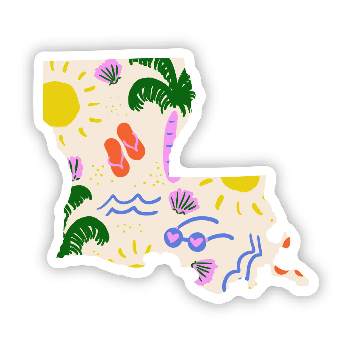 Louisiana Sticker - Beach – Big Moods