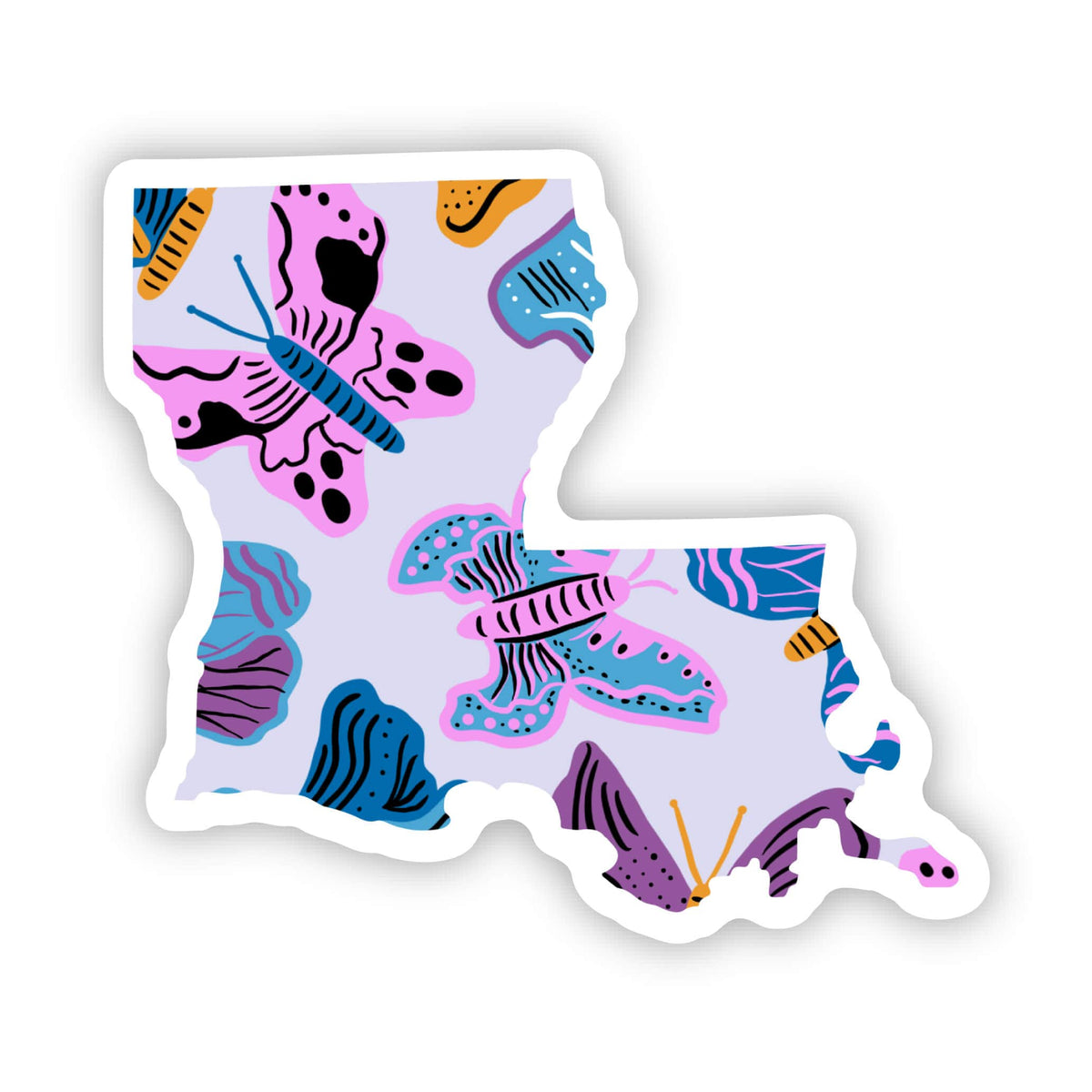 Louisiana Sticker - Moth & Butterfly – Big Moods