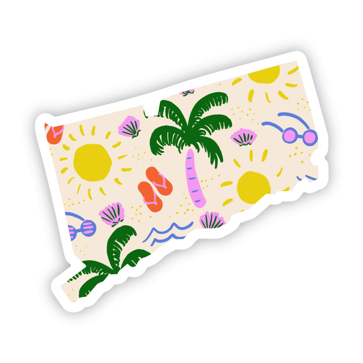 Connecticut Sticker - Beach – Big Moods