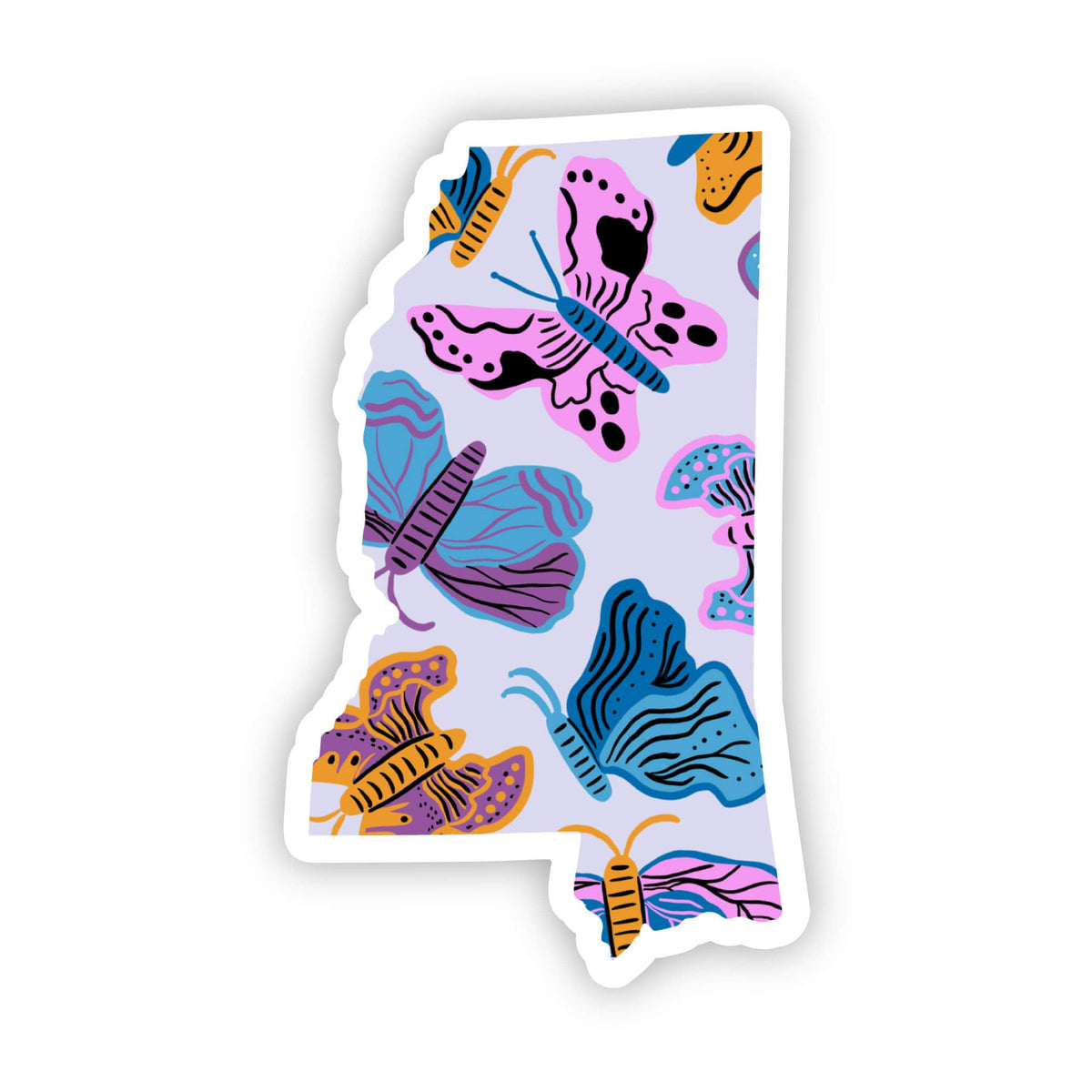 Mississippi Sticker - Moth & Butterfly – Big Moods