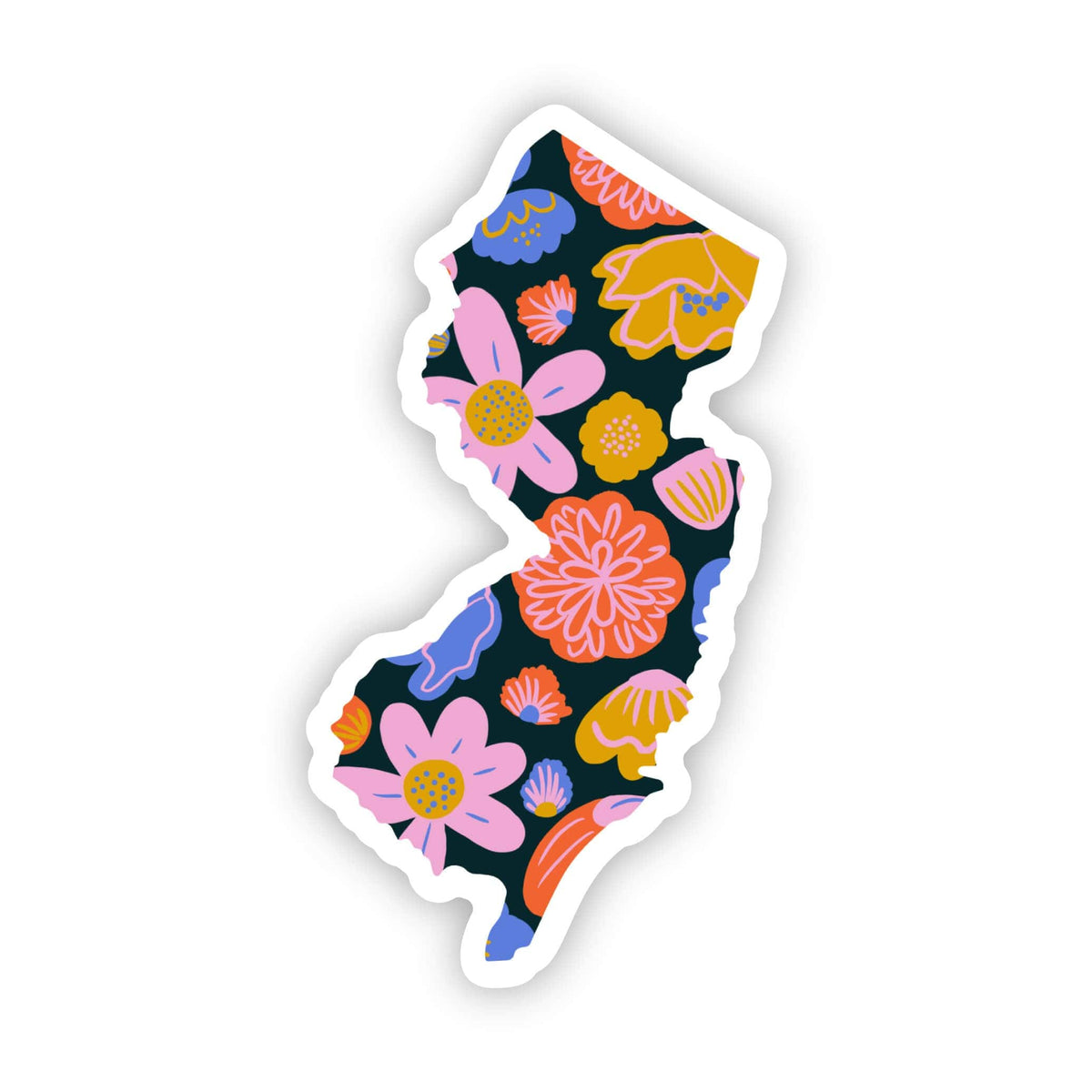 New Jersey Sticker - Colorful Flower – Big Moods