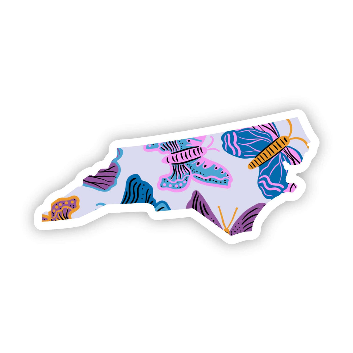 North Carolina Sticker - Moth & Butterfly – Big Moods