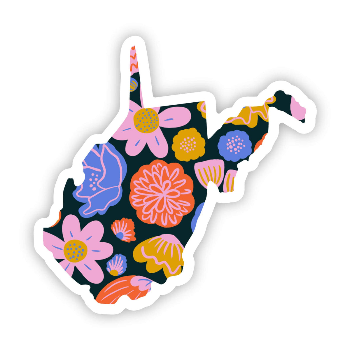 West Virginia Sticker - Colorful Flower – Big Moods