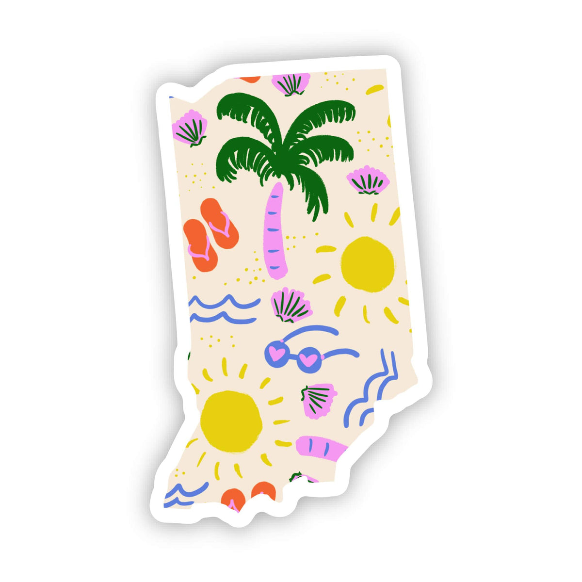 Indiana Sticker - Beach – Big Moods