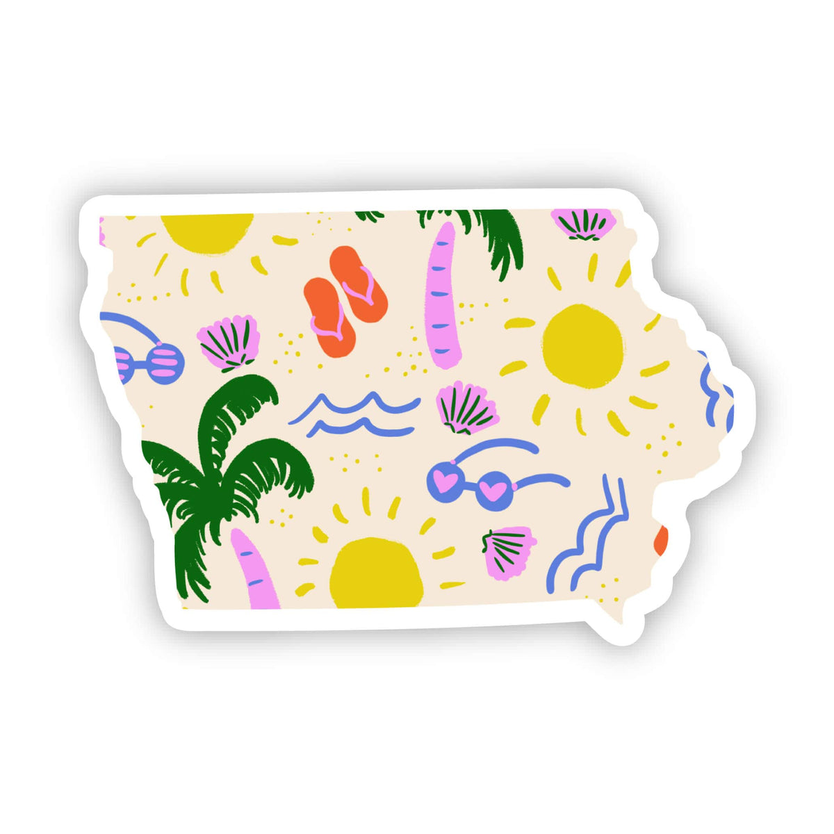 Iowa Sticker - Beach – Big Moods